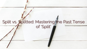 Split vs. Splitted: Mastering the Past Tense of 'Split'